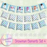 Free Snowman Design Elements for Digital Scrapbooking