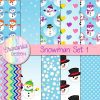 Free Snowman Digital Papers