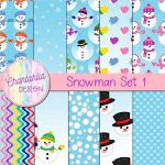 Free Snowman Digital Papers