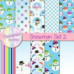 Free Snowman Digital Papers