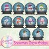 Free Snow Globes in a Snowman Theme for Digital Scrapbooking