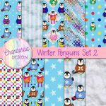 Free Winter Penguins Digital Papers