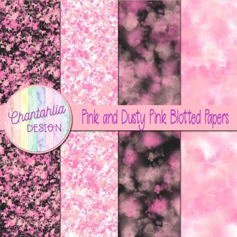 Free Pink and Dusty Free Pink Digital Papers with Blotted Designs