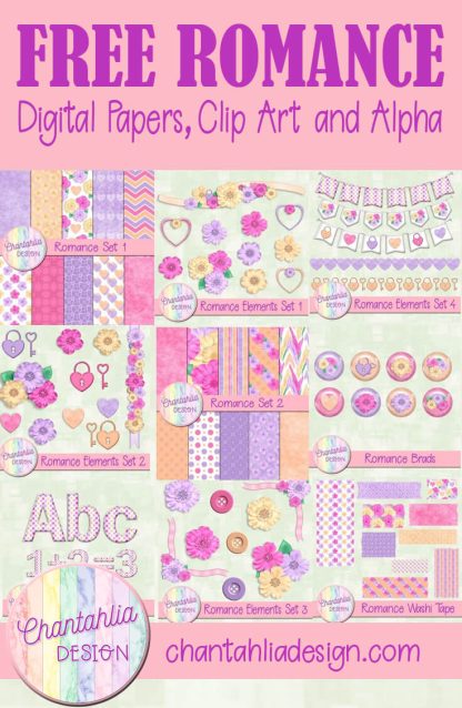 Free Valentine Digital Paper and Design Element Packs