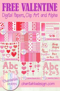 Free Valentine Digital Paper and Design Element Packs
