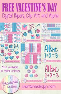 Free Valentine Digital Paper and Design Element Packs