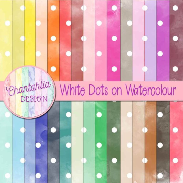 Free Digital Papers featuring a White Dots on Watercolour Designs