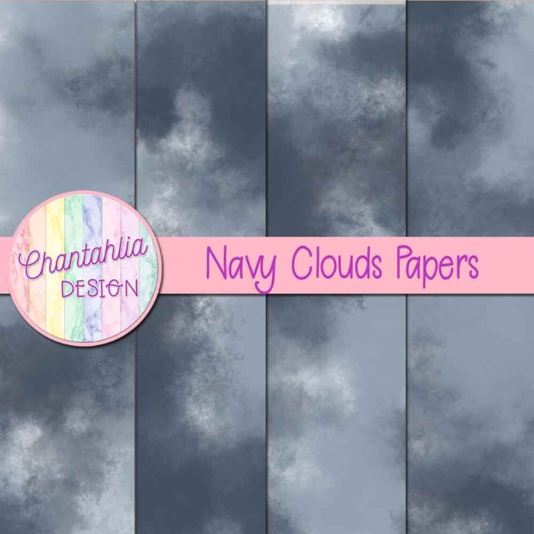 Free Digital Papers featuring Navy Clouds Designs