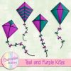Free Teal and Purple Kites for Digital Scrapbooking
