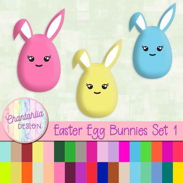 Free Easter Egg Bunnies Design Elements