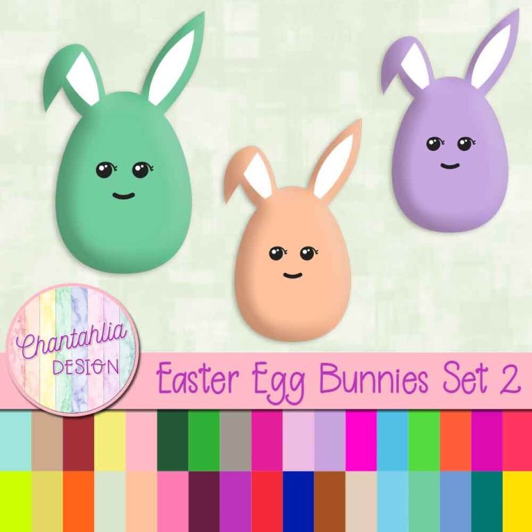 Free Easter Egg Bunnies Design Elements
