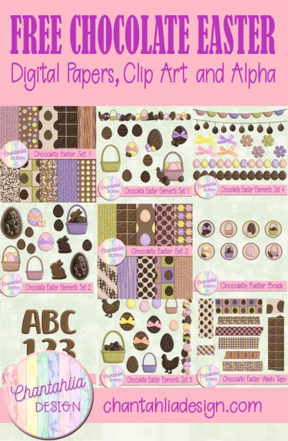 Free Easter Digital Paper and Design Element Packs