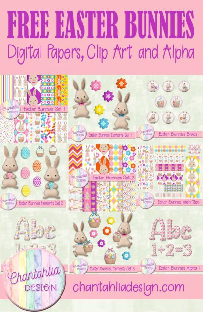 Free Easter Digital Paper and Design Element Packs