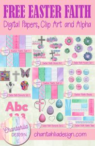 Free Easter Digital Paper and Design Element Packs