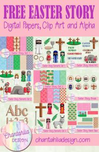 Free Easter Digital Paper and Design Element Packs
