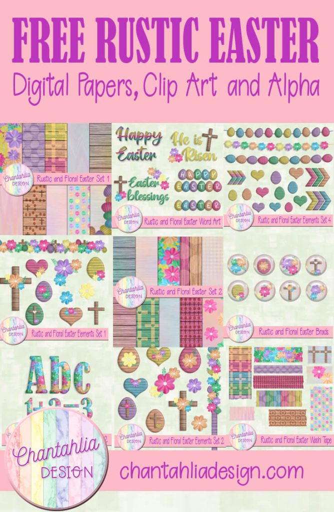 Free Easter Digital Paper and Design Element Packs