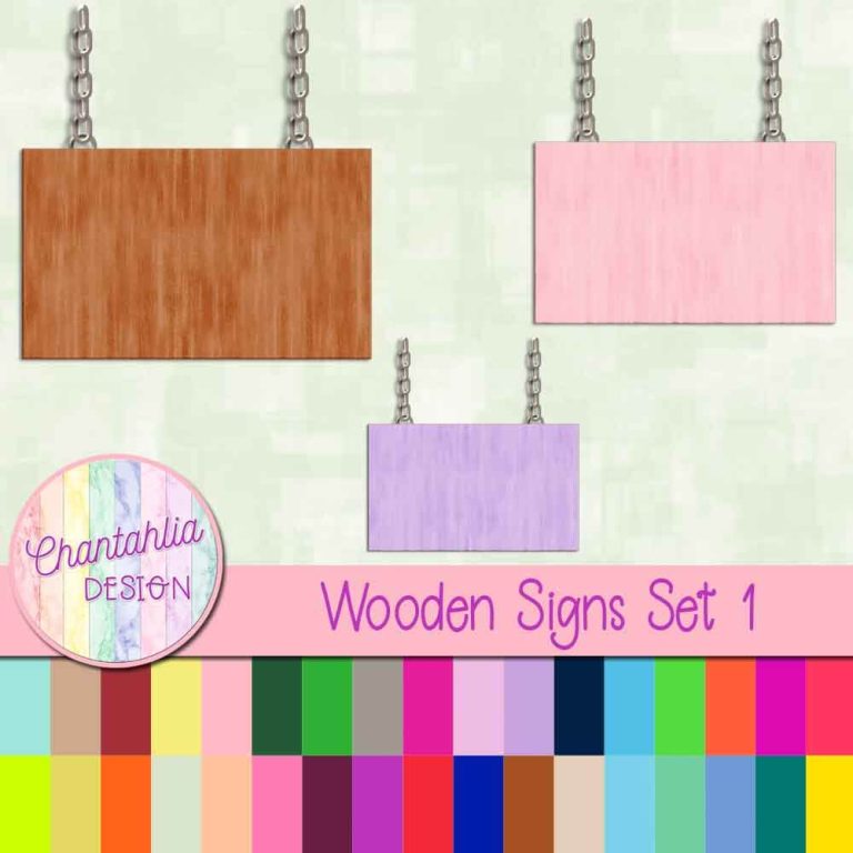 Free Wooden Signs Design Elements in 36 Colours