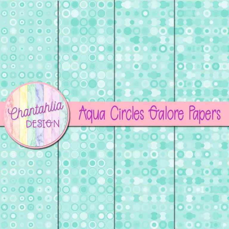 Free Digital Papers featuring Aqua Circles Galore Designs