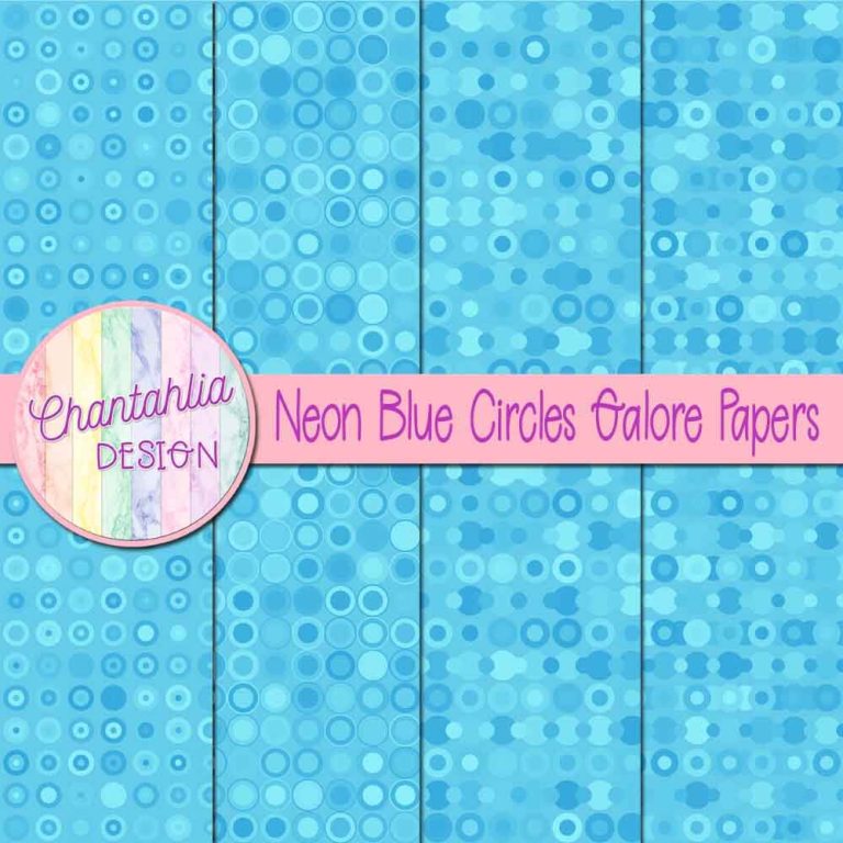 Free Digital Papers featuring Neon Blue Circles Galore Designs