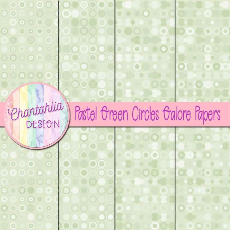 Free Digital Papers featuring Pastel Green Circles Galore Designs
