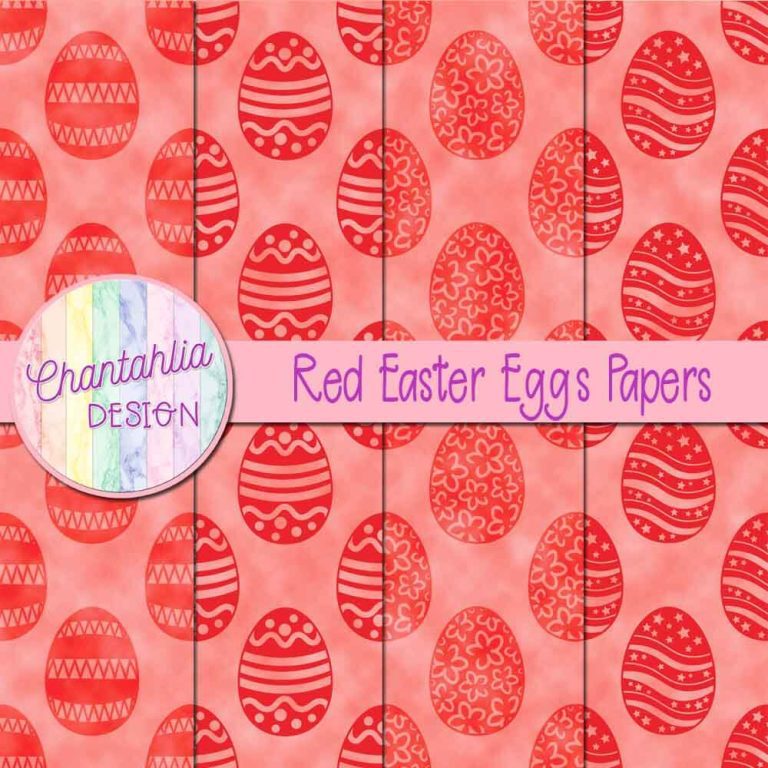 Free Digital Papers featuring Red Easter Eggs Designs