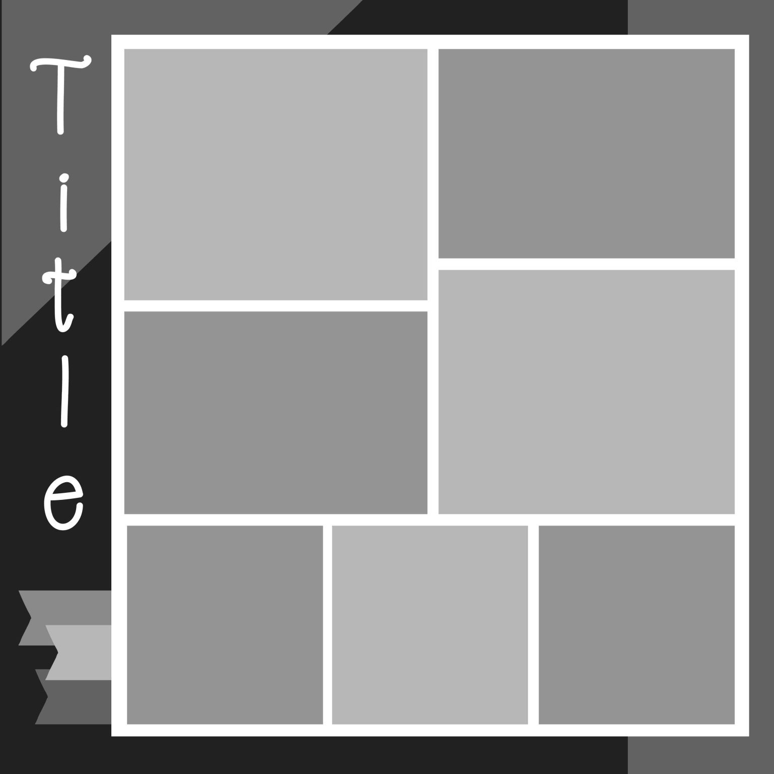 Free Digital Scrapbook Layout Template to Create your own Unique Pages