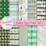 Free Easter Egg Hunt Digital Papers