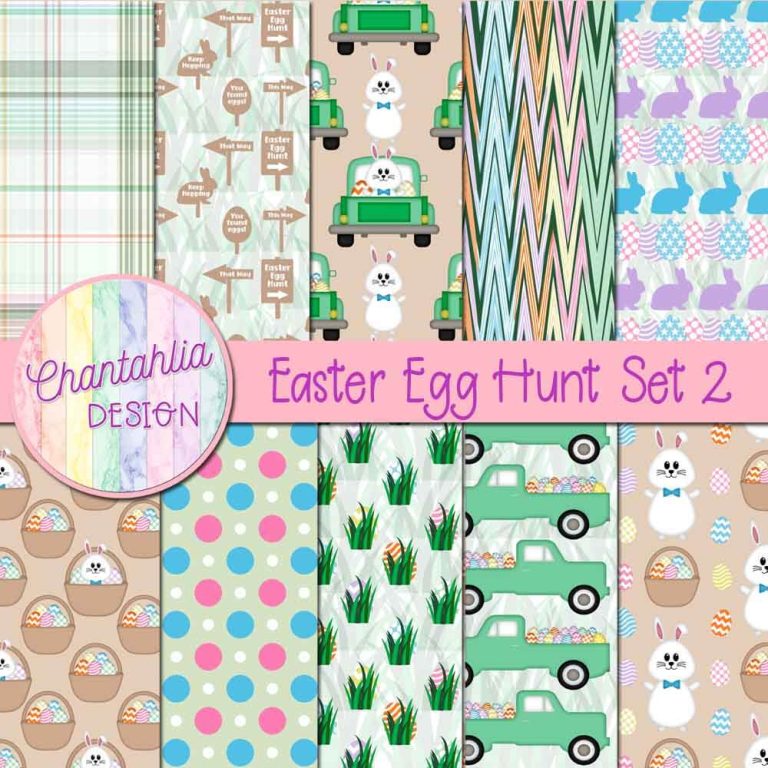 Free Easter Egg Hunt Digital Papers