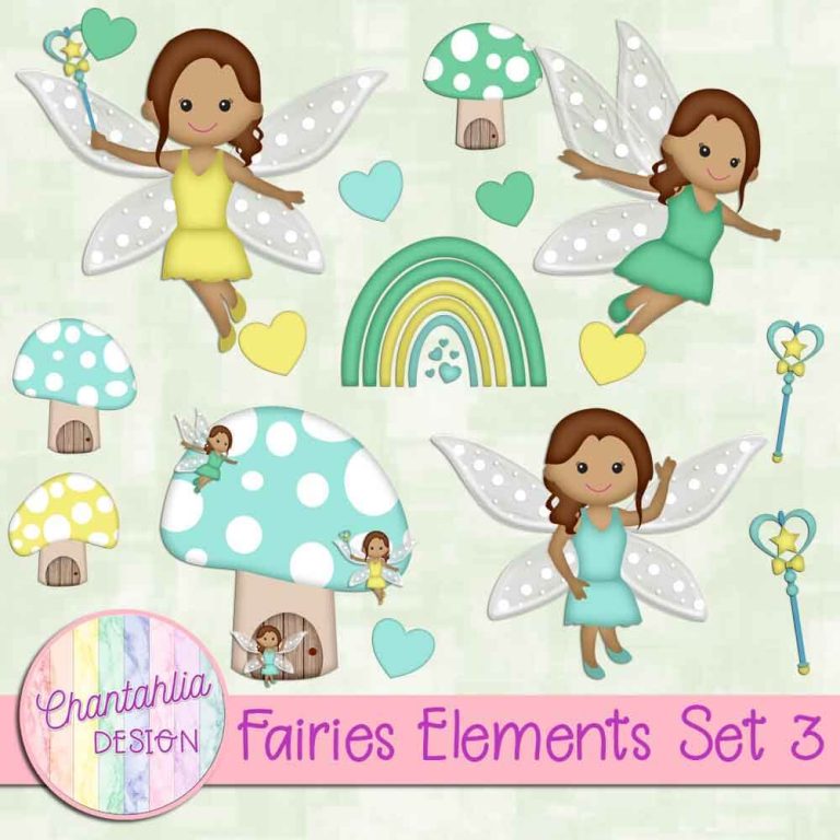 Free Fairies Design Elements for Digital Scrapbooking