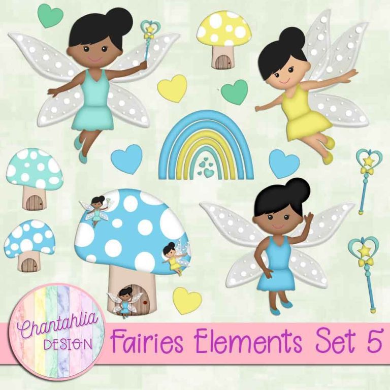 Free Fairies Design Elements for Digital Scrapbooking