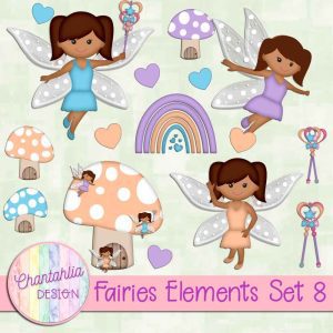 Free Fairies Design Elements for Digital Scrapbooking