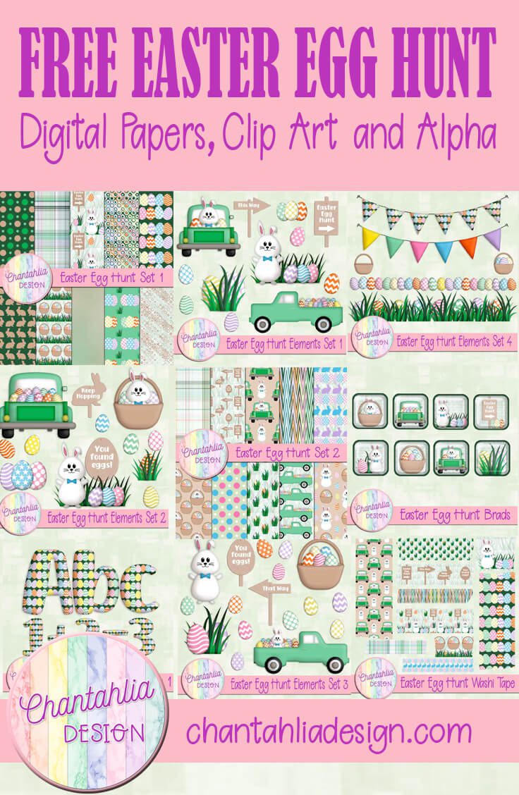 Free Easter Digital Paper and Design Element Packs