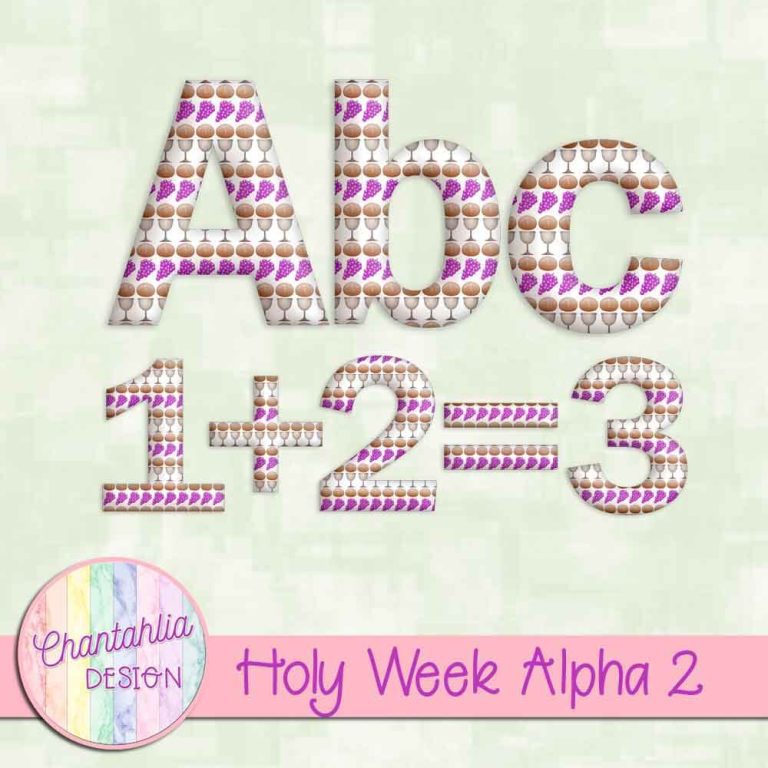 Free Alpha in a Holy Week theme for Digital Scrapbooking