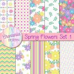 Free Spring Flowers Digital Papers