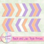 Free Peach and Lilac Triple Arrows for Digital Scrapbooking
