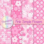 Free Digital Papers featuring Pink Simple Flowers Designs