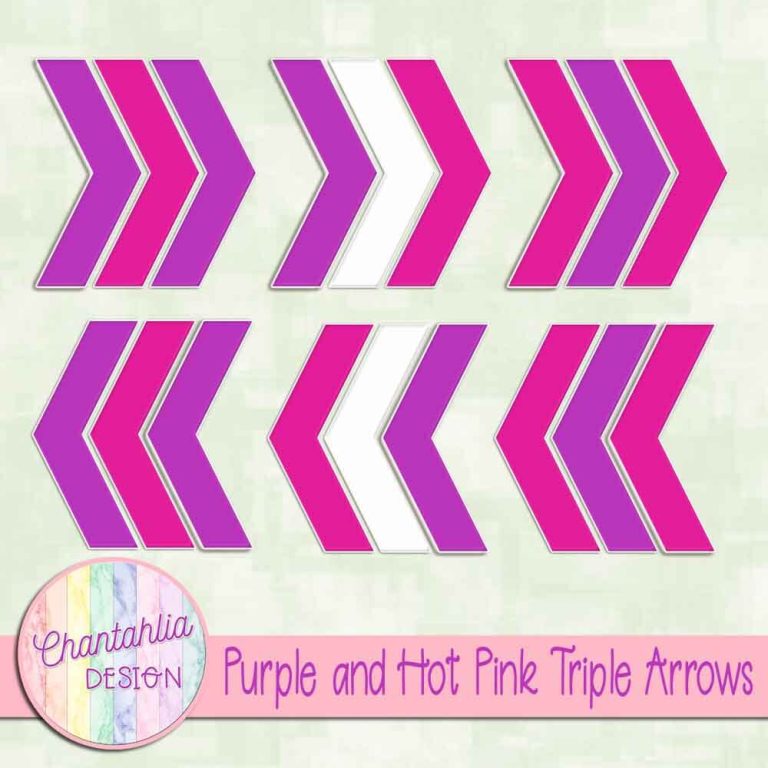 Free Purple and Hot Pink Triple Arrows for Digital Scrapbooking