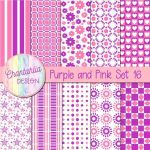 Free Purple and Pink Patterned Digital Papers Set 16