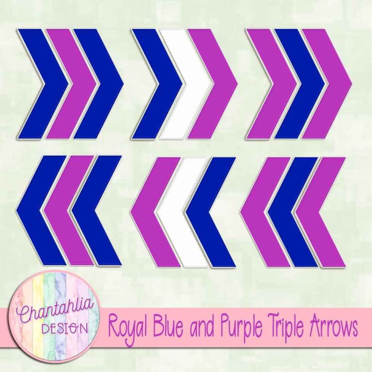 Free Royal Blue and Purple Triple Arrows for Digital Scrapbooking