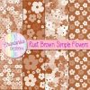 Free Digital Papers featuring Rust Brown Simple Flowers Designs