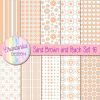 Free Sand Brown and Peach Patterned Digital Papers Set 16