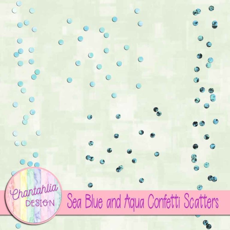 Free Sea Blue and Aqua Confetti Scatters for Digital Scrapbooking