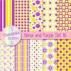 Free Yellow and Purple Patterned Digital Papers Set 16