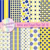 Free Yellow and Royal Blue Patterned Digital Papers Set 16