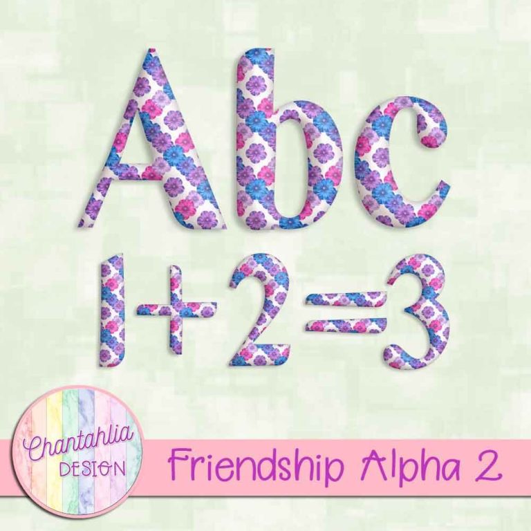 Free Alpha in a Friendship theme for Digital Scrapbooking
