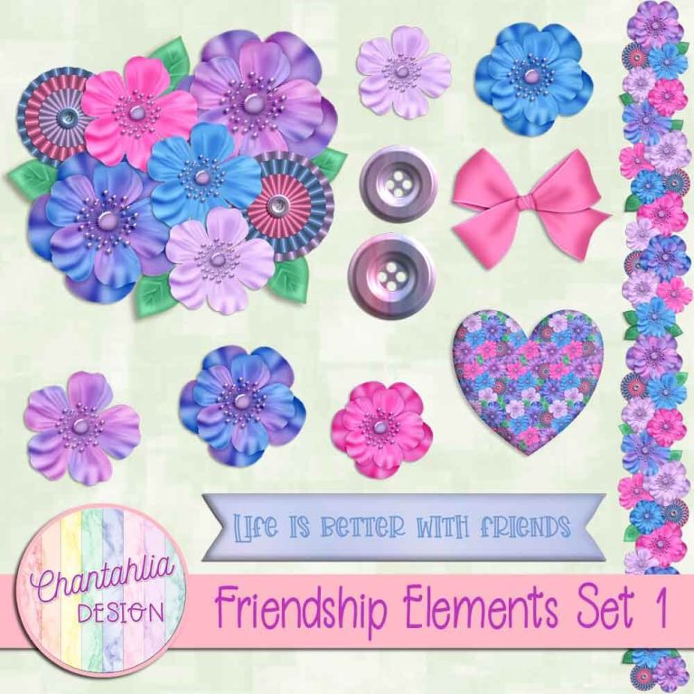 Free Friendship Design Elements for Digital Scrapbooking