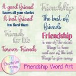 Free Word Art in a Friendship Theme for Digital Scrapbooking