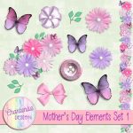 Free Mother's Day Design Elements for Digital Scrapbooking