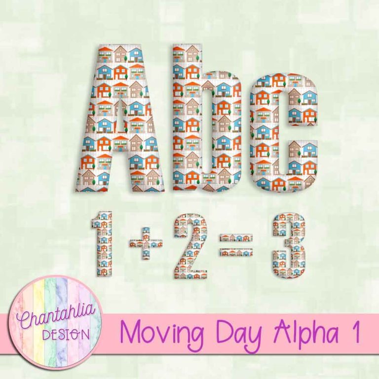 Free Alpha in a Moving Day Theme for Digital Scrapbooking
