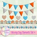 Free Moving Day Design Elements for Digital Scrapbooking
